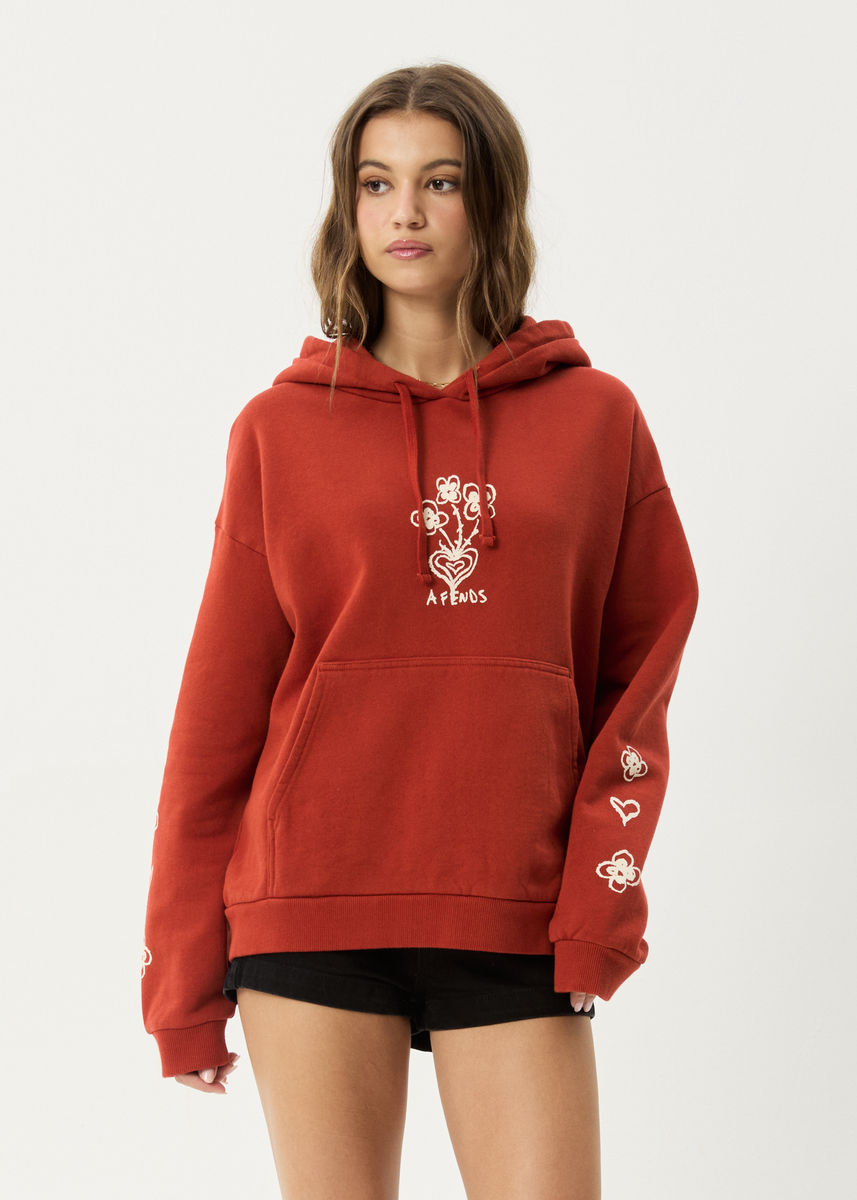 Afends Maisie Recycled Pull On Hood - Red Rum – Edna