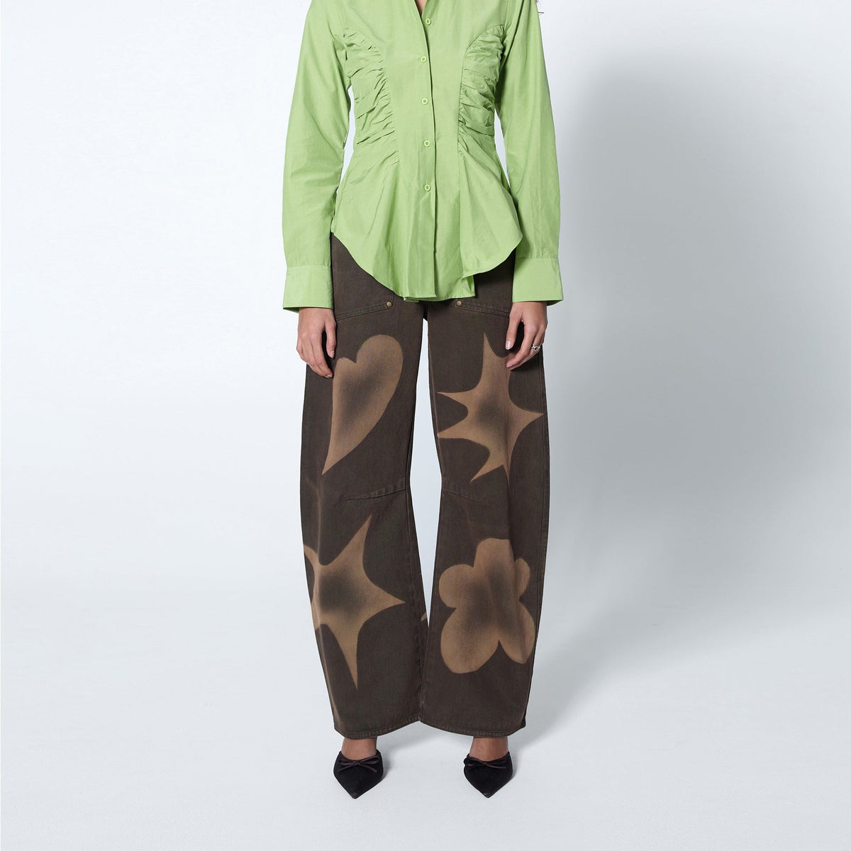 Stencil Barrel Jean - Mud Melange – Edna